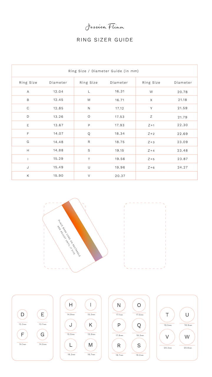 Ring Size Guide Jessica Flinn Fine Jewellery